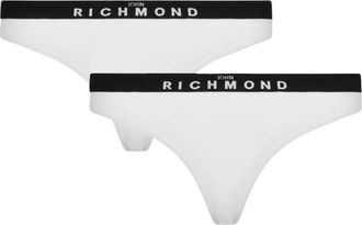 John Richmond Bipack Slip Low mit kontrastfarbenem Gummibund - - Underwear - Damen - Wei&szlig; - M