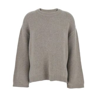 Soft Goat Rundhals-Strickpullover mit &uuml;berschnittenen Schultern aus Kaschmir - - Knitwear - Damen - Grau - XS