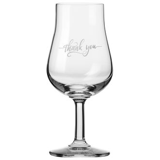 Krosno Glas mit Aufschrift Thank You, Danke f&uuml;r Whisky, Brandy und Lik&ouml;re 110 ml,1 St&uuml;ck - elegantes bleifreies Kristallglas - Geschenk, dekoratives Glas, Da