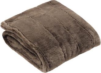 Riva Paoletti Empress Kunstfell-Decke - weiche, elegante, schwere Decke f&uuml;r Bett oder Sofa (Taupe - 130x180cm)