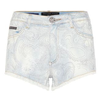 Philipp Plein Femme, Shorts, Bleu, Taille: W28 Denim Shorts Teddy Bear
