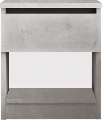 Mobili Rebecca Mobili Rebecca - Table de nuit 1 tiroir Rebecca Mobili Kanuka 46,5x40x35,5 Panneau de particules Gris Pierre Moderne