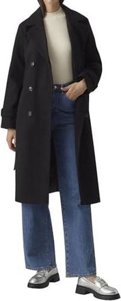 Vero Moda Manteau trench pour femme VMFORTUNEVEGA, Noir, M