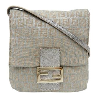 Fendi Sac bandouli&egrave;re Zucchino Pochette Pre-owned - Femme - Pre-owned - Gris - Taille: ONE Size