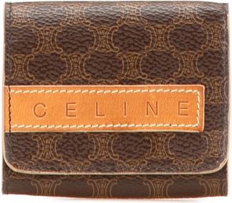 Celine Portemonnaie - Macadam Coated Canvas Coin Pouch - Gr. unisize - in Braun - für Damen
