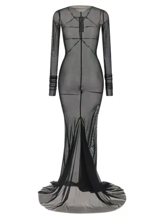 Rick Owens Womens Black Nylon Long Dress