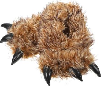 Minkissy ULDIGI Pantoufles dInt&eacute;rieur dHiver Unisexes en Peluche Semelle Antid&eacute;rapante Motif Pattes dOurs Marron 28 CM Pantoufles Chauds et Confortables pour M