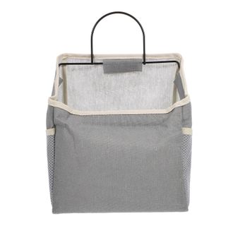 NUOBESTY H&auml;ngende Aufbewahrungstasche Wand Organizer aus Canvas Graue Wandtasche zum Aufh&auml;ngen f&uuml;r Wohnzimmer Schlafzimmer und B&uuml;ro Platzsparende Wandmontage