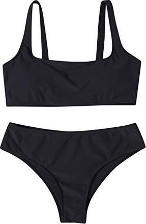 Generic Bikini pour femme - Sexy et &eacute;l&eacute;gant - Deux pi&egrave;ces - Triangle - Col en V - Maillot de bain push-up - Bikini incurv&eacute; - Haut de bikini - Soutien de la po