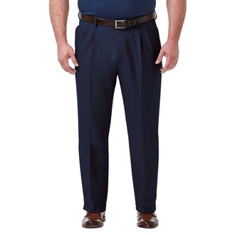Haggar Herren Premium Comfort Classic Fit Pleat Front Pant Reg Größen Klassische Hose, Blue Bt, 50W / 30L