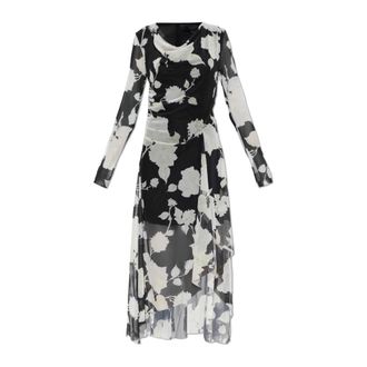 AllSaints Femme, Robes, Noir, Taille: 34 FR Robe Loria Asym&eacute;trique
