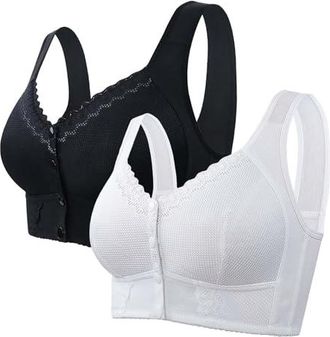 Generic Soutien-Gorge de Sport Grande Taille pour Femme, Soutien-Gorge Seniors, Fermeture sur Le Devant, Soutien-Gorge Respirant pour Personnes âgées, Soutien