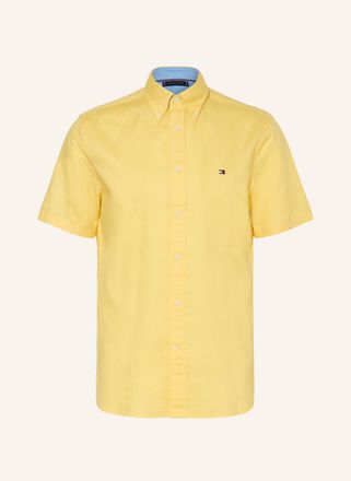 Tommy Hilfiger Kurzarm-Hemd Regular Fit Mit Leinen gelb