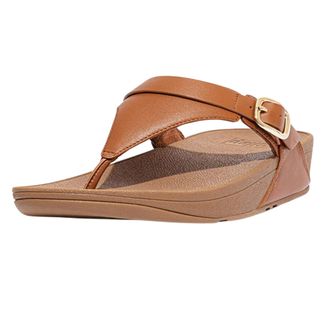 FitFlop Damen Lulu Adjustable Leder Toe-Post Sandalen, hellbraun, 41 EU