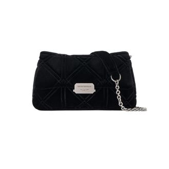 Emporio Armani Mini-Tasche aus Samt mit gepr&auml;gtem Motiv - - Bags - Damen - Schwarzk - ONE SIZE