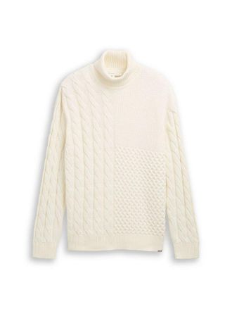 Tom Tailor Strickpullover Pullover & Strickjacken Relaxed Fit Rollkragenpullover mit Zopfmuster