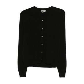 Soft Goat Rundhals-Cardigan - - Knitwear - Damen - Schwarzk - XL