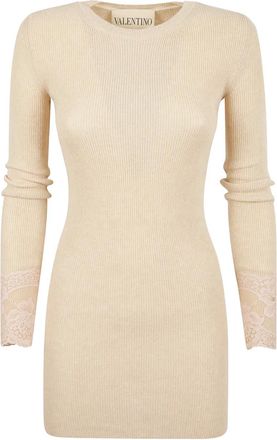 Valentino Garavani Midikleid mit langen &Auml;rmeln - Nude