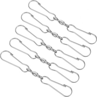 Angoily 5 St&uuml;ck Haken Und &Ouml;senverschl&uuml;sse F&uuml;r Kleidung, N&auml;hhaken Und &Ouml;sen Aus Metall, Silberfarben