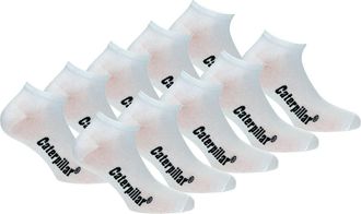 CAT Caterpillar Sneaker 10 Paar Kurze Socken, knöchelhoch, aus weicher Baumwolle (Weiß, 47-50)