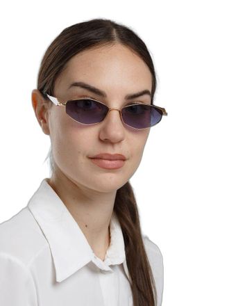 Ana Hickmann AH3353 Oval Metal Sunglasses - Gold