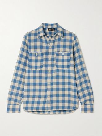 Ralph Lauren Chemise En Coton Et Lin Mélangés Vichy Farrell - Bleu