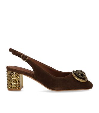 Kurt Geiger SLINGBACK CHELSEA BLOCK EN DAIM MARRON KURT GEIGER
