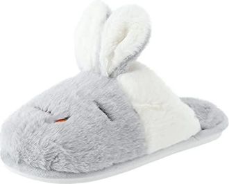 Generic Pantoufles pour femme et homme - En feutre de coton léger - Doublure en peluche - Pantoufles douillettes - Confortables - Chaudes et légères, gris, 38