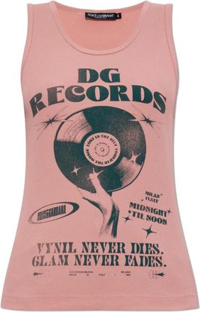 Dolce & Gabbana Femme, Tops, Rose, Taille: 36 FR Top c&ocirc;tel&eacute; avec imprim&eacute;