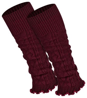 Piarini 1 Paar Bein Stulpen Damen - warme Beinstulpen Strick - weinrot