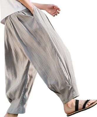 Generico Pantalon d&eacute;contract&eacute; de Jogging Vintage Japonais - Pantalon ample surdimensionn&eacute; - Jambe large - Pour homme, gris, 3XL