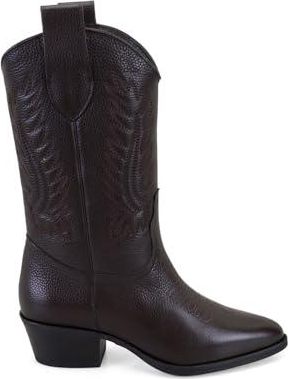 Desa Bottes en Cuir pour Femmes Talon de 5 cm, &agrave; Enfiler, Respirantes | Brun - 40