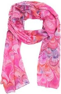 Queen Helena Foulard fantaisie &eacute;charpe voile l&eacute;g&egrave;re fine d&eacute;contract&eacute;e douce femme, SC024-4 Fuchsia, Taille unique
