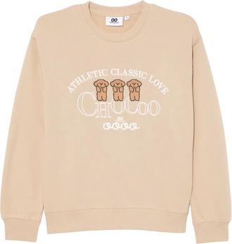 Chocoolate sweat à broderie chiot - Tons neutres
