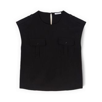 Motivi Viskose-Bluse mit Taschen - - Blouses & Shirts - Damen - Schwarzk - M