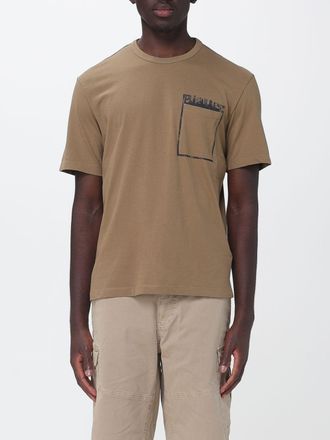 Blauer T-Shirt Homme couleur Noisette