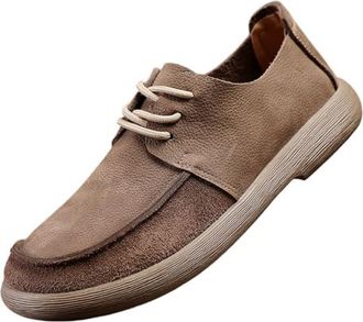 Generic Baskets bateau classiques &agrave; bout rond en cuir v&eacute;ritable pour homme, gris, 39 1/3 EU