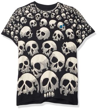 Liquid Blue Unisex-Erwachsene Fantasy Son of Skulls All Over Print T-Shirt, schwarz, Large