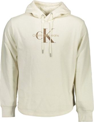 Calvin Klein Homme, Sweatshirts et sweats &agrave; capuche, Blanc, Taille: XL Sweat &agrave; Capuche Blanc Brod&eacute; Imprim&eacute;
