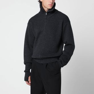 Christophe Lemaire Grauer M&eacute;lange Cardigan mit Rei&szlig;verschluss aus Schurwolle
