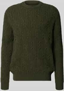 Fynch-Hatton Strickpullover aus Baumwoll-Woll-Mix mit Zopfmuster