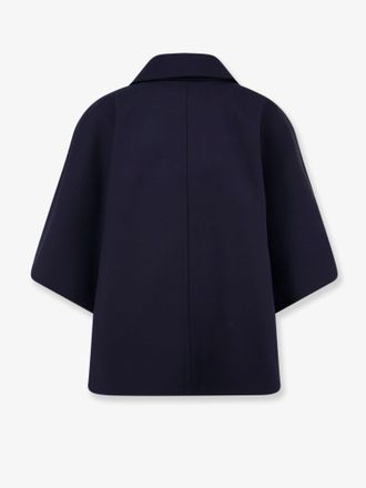 Max Mara Womens Cotton Cape Blue Jacket