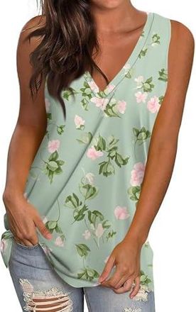 Generic Debardeur Femme Chic et &eacute;l&eacute;gant Chemisier sans Manche D&eacute;bardeur Top Ete Haut Chic et Elegant Caraco Vetement Femme Tee Shirt sans Manche Fluide Ample