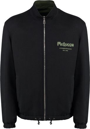 Alexander McQueen Wendbare Grafitti Bomberjacke - Grün