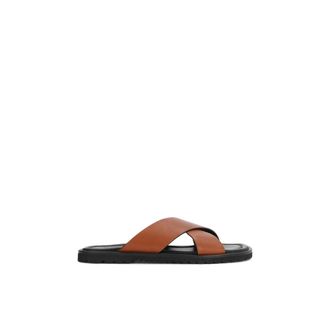 Kazar Leather Slides with Wide Belts - - Shoes - Herren - Braun - 41 EU