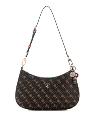 Guess Damen Noelle Ii Top Zip Umhängetasche, Braunes Logo