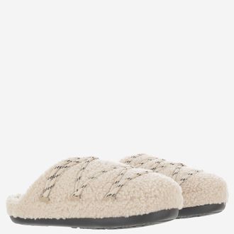 Moon Boot Womens Teddy Slipper Shearling Beige Sheep Skin-Shearling Skin/shearling