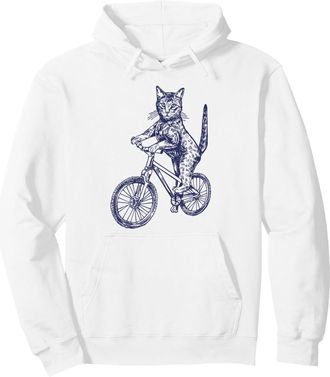 Seembo Katze Radfahren Fahrrad Lustig Biker Niedlich Tier Radfahren Fahrrad Pullover Hoodie