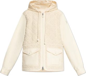 Moncler Femme, Vestes, Beige, Taille: 42 FR Erable Boucl&eacute; Hooded Jacket