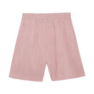 Cortana Cleo- kurze Leinen- und Seidenhose mit roten Streifen - - Shorts - Damen - Rot - S